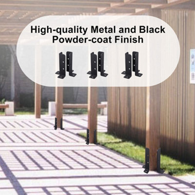 Adjustable Wood Fence Pergola Post Support Holder Clamp Base Brackets ...
