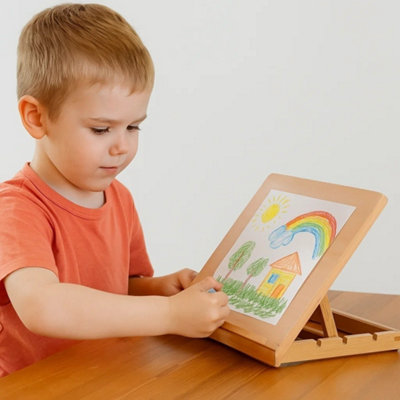 Adjustable Wooden Artist & Craft Workstation Drawing Board Table Easel Desk