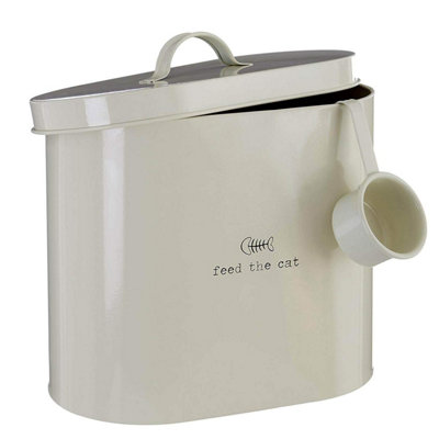 Adore Pets 6.5Ltr Feed The Cat Food Cream Storage Bin With Spoon