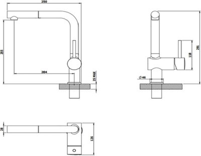 Adorn Kitchen Mixer Tap with Pull-Out Spray - Chrome - Single Lever ...