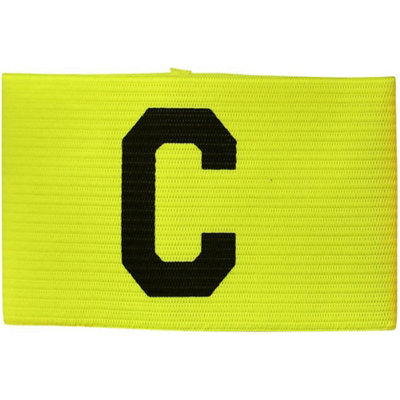Adult Captains Armband - FLUO YELLOW - Football Rugby Sports Arm Bands ...
