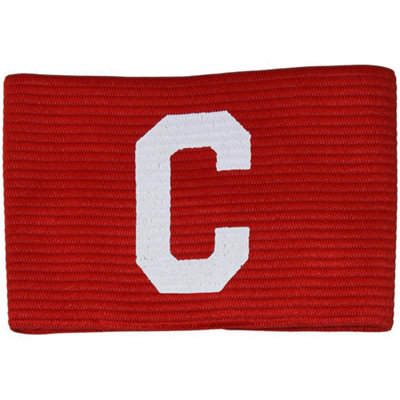 Adult Captains Armband - RED - Football Rugby Sports Arm Bands Big C ...
