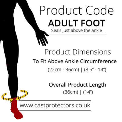 Adult Foot Plaster Cast or Dressing Protector - For Use In The Shower ...