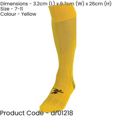 ADULT SIZE 7-11 PRO FOOTBALL SOCKS - PLAIN YELLOW - VENTILATED TOE ...