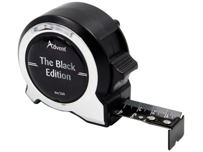 Advent Black Edition Tape Measure 8m 26ft Metric and Imperial ADVBE18025