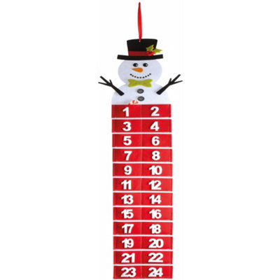 ADVENT CALENDAR - FELT SNOWMAN WITH NUMBERED POCKETS