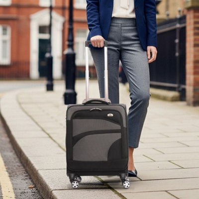 Aerolite Lightweight 4 Wheel Carry On Cabin Luggage, 55x35x20cm, Single ...