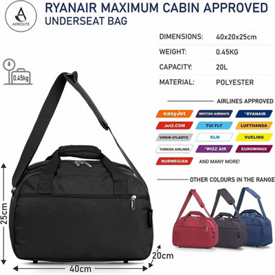 Aerolite Ryanair Carry On Luggage Set, 55x40x20cm Suitcase & 40x20x25cm ...
