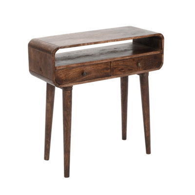 Aertona Dark Mango Wood Console Table with 2 Drawers
