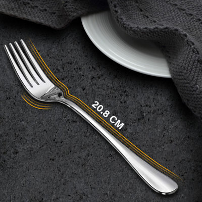 AEX 6-Piece Stainless Steel Dinner Fork Set, Mirror Polish, Strong ...