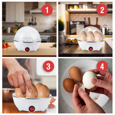AEX Electric Egg Cooker & Boiler 7 Egg Capacity Soft Medium Hard Boiled ...