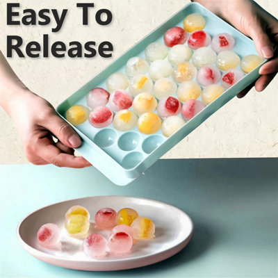 AEX Round Ice Balls Tray with Lid 33 Ice Ball Maker Moulds Reusable BPA ...