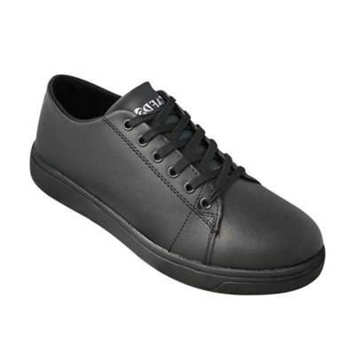 AFD Unisex Adult Retro Leather Safety Trainers Black (7 UK) | DIY at B&Q