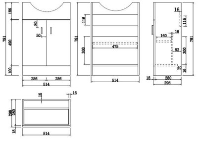 Affine 1050mm Toilet & Vanity Unit Ceramic Basin Sink Combined Bathroom ...
