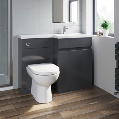 Affine 1100 mm Bathroom Vanity Unit Basin Toilet Combined Furniture ...