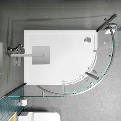 Affine 1200 x 900mm Right Hand Quadrant Shower Enclosure Frameless 8mm ...