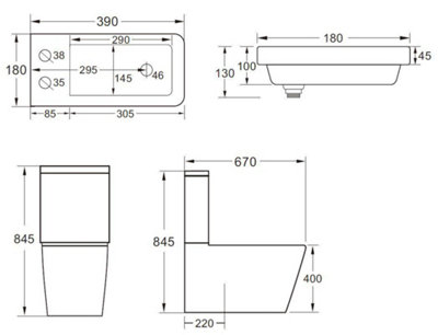 Affine 2 in 1 Toilet Basin Combo Combined Toilet WC & Sink Space Saving ...