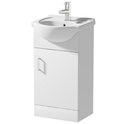Affine 450mm Bathroom Vanity Unit & Basin Sink Floorstanding Gloss ...