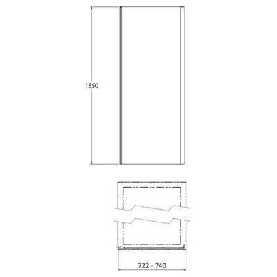 Affine 760mm Side Panel For Shower Enclosure Semi-Frameless 6mm Glass ...