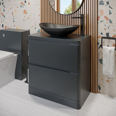 Affine 800mm Bathroom Countertop Vanity Unit Oval Basin Sink ...