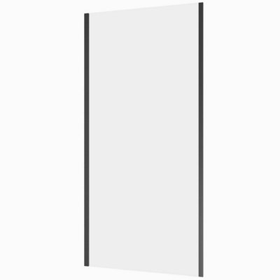 Affine 800mm Side Panel For Shower Enclosure 6mm Glass Black Semi ...