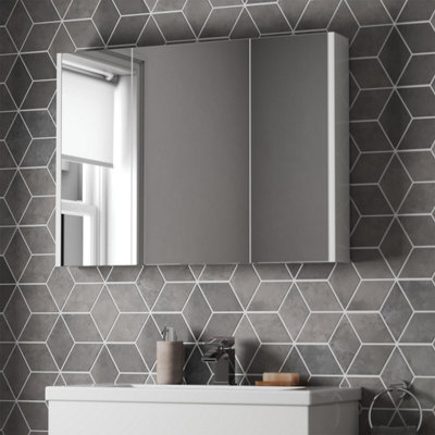 Affine 900mm Triple Door Mirror Cabinet 3 Doors Bathroom Storage ...