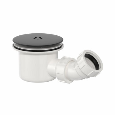 Affine 90mm Shower Tray Waste Trap Hi-Flow Fast Black Vented Dome Cover ...