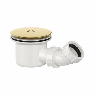 Affine 90mm Shower Tray Waste Trap Hi-Flow Fast Brass Vented Dome Cover ...