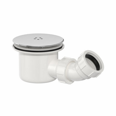 Affine 90mm Shower Tray Waste Trap Hi-Flow Fast Chrome Vented Dome ...