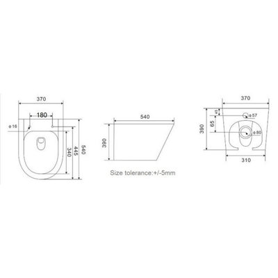 Affine Back to Wall Toilet Rimless BTW Pan Soft Close Seat Matt Black ...