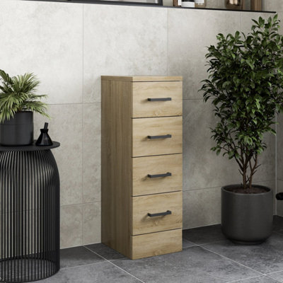 Affine Bathroom 4 Drawer Storage Unit Cabinet 250mm Modern Furniture ...