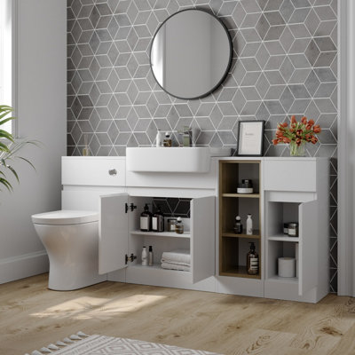 AFFINE BATHROOM BASIN SINK VANITY UNIT TOILET WC COMBINATION WHITE ...