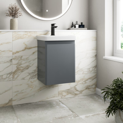 Affine Bathroom Cloakroom Vanity Unit Wash Basin Cabinet Cupboard ...