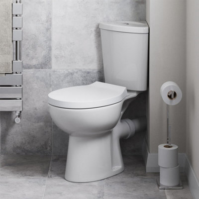 Affine Bathroom Close Coupled Corner Toilet Space Saving WC Pan Soft ...