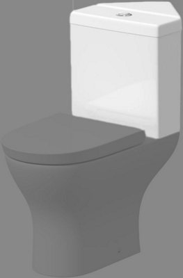 Affine Bathroom Corner Toilet Cistern White Gloss Ceramic - Cistern Only