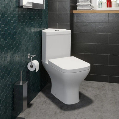 Affine Bathroom Corner Toilet Close Coupled Space Saving WC Pan Soft ...