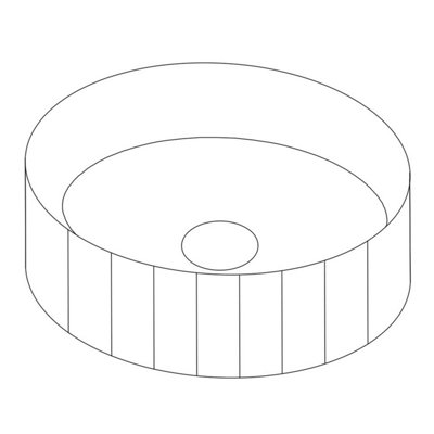 Affine Bathroom Countertop Basin Sink Fluted Gloss White Round Modern ...