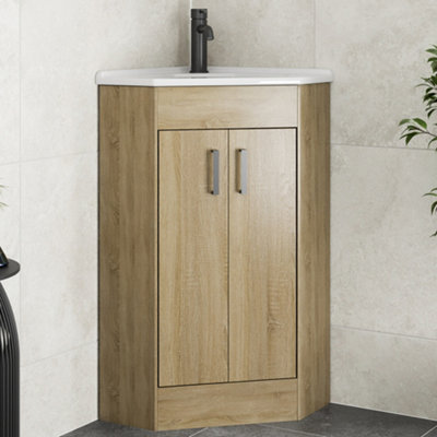 Affine Bathroom Double Door Corner Vanity Unit Basin 1 Tap Hole ...