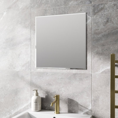 Affine Bathroom Mirror Square 500x500mm Bevelled Edge Modern Wall ...