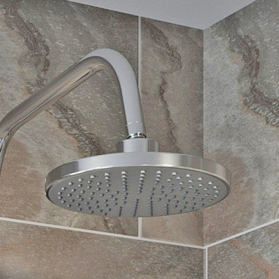 Affine Bathroom Mixer Shower Kit Adjust Riser Rail Hose Chrome Round ...