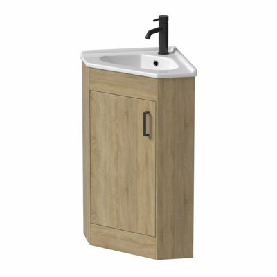 AFFINE BATHROOM SINGLE DOOR CORNER VANITY UNIT BASIN 1 TAP HOLE ...