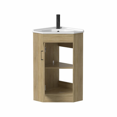 Affine Bathroom Single Door Corner Vanity Unit Basin 1 Tap Hole ...