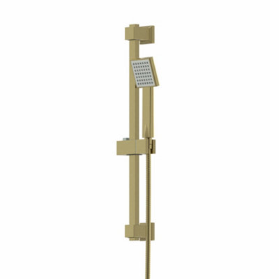 Affine Bathroom Square Shower Kit 1 Spray Adjustable Handset Riser Rail ...