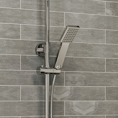 Affine Bathroom Thermostatic Mixer Shower Set Square Chrome Exposed Valve