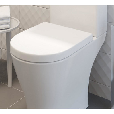 AFFINE BATHROOM TOILET SEAT D SHAPE WRAPAROUND SOFT CLOSE HINGES ...