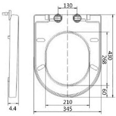 Affine Bathroom Toilet Seat Slow Soft Close Anti-Slam D Shape ...