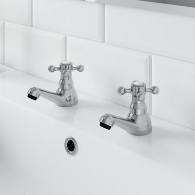 Affine Bathroom Traditional Matching Taps for Bath & Basin Sink Cross ...