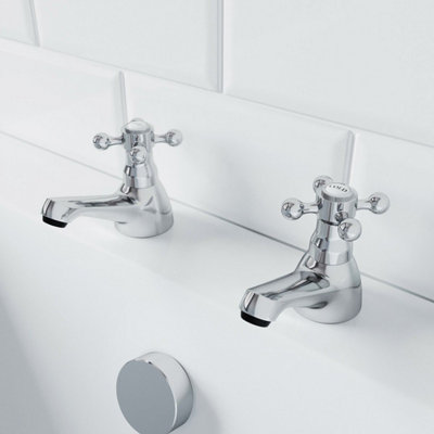 Affine Bathroom Traditional Matching Taps for Bath & Basin Sink Cross ...