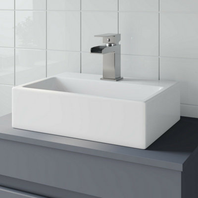 Affine Bathroom Vanity Wash Basin Sink Countertop Rectangular 1 TH ...