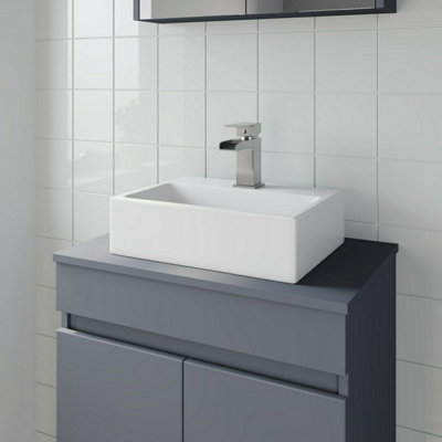 Affine Bathroom Vanity Wash Basin Sink Countertop Rectangular 1 TH ...
